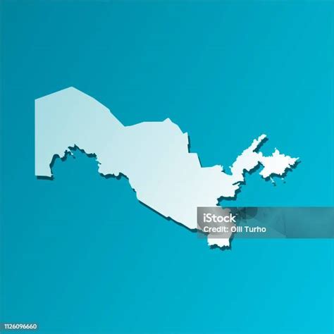 우즈베키스탄의 지도 단순화 된의 밝은 파란색 실루엣 벡터 고립 된 그림 아이콘 0명에 대한 스톡 벡터 아트 및 기타 이미지
