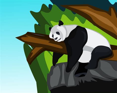 Sleeping Panda Vector Free Download