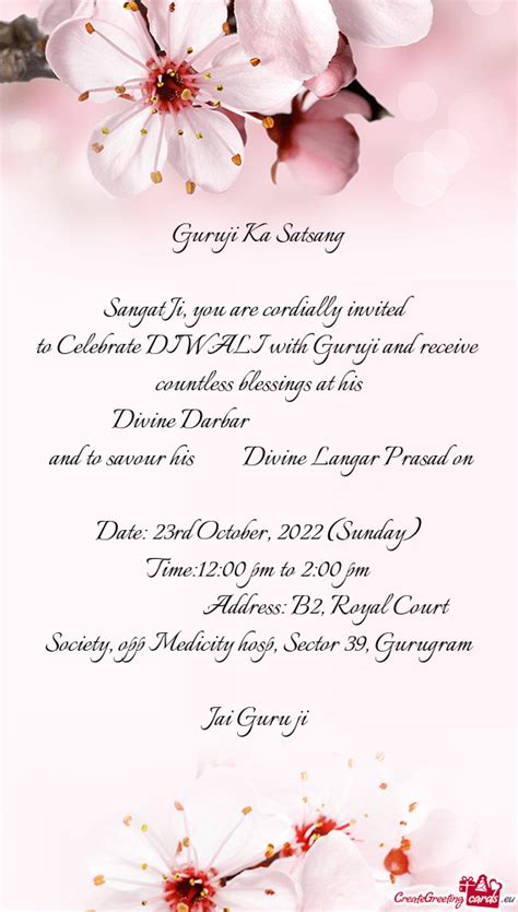 And To Savour His Divine Langar Prasad On Free Cards