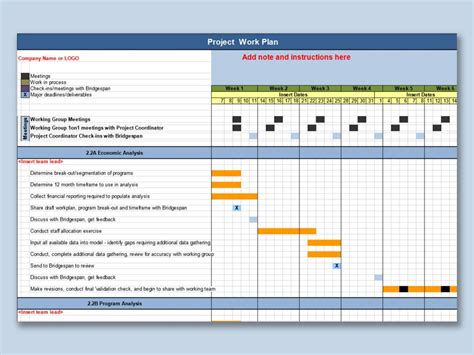 High Level Project Plan Excel Template
