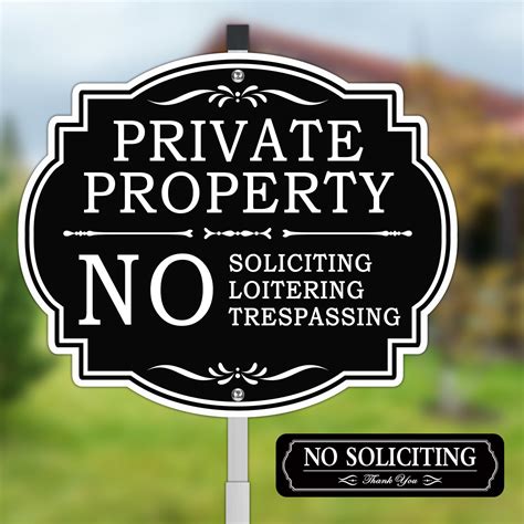 No Soliciting Sign 10 X 10 Large Private Property No