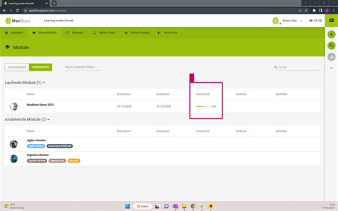 Course Progress Maxbrain Learning Platform