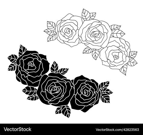 Rose Flower Vector Outline