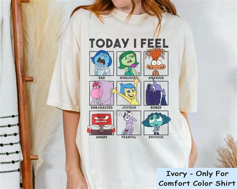 Inside Out 2 Current Mood T Shirt Disney Emotions Shirt Anger Joy