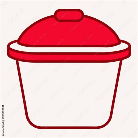 Tupperware On White Background Vector Illustration Svg And Cricut Files Clipart And Cut Files