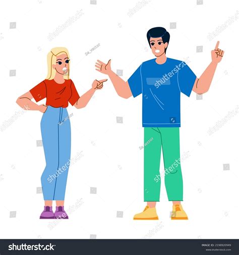 Couple Arguing Vector Argument Conflict Woman Stock Vector Royalty