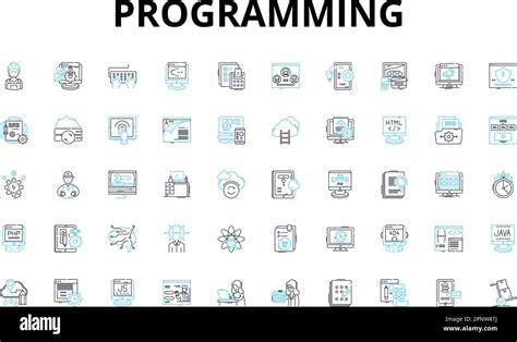 Programming Linear Icons Set Debugging Syntax Function Algorithm Compiler Loop Variable