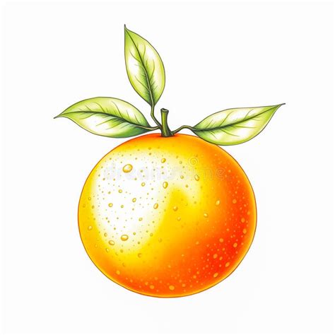 Orange Fruit With Green Leaves Isolated On White Background Stock