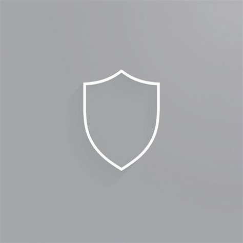 A White Shield With A Silver Border And A White Shield On It Premium