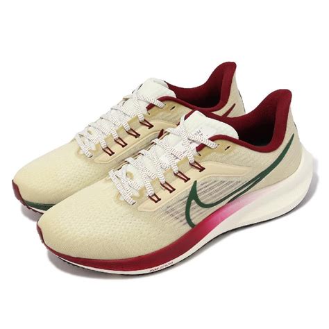 Nike 耐吉 慢跑鞋 Air Zoom Pegasus 39 男鞋 米白 紅 綠 小飛馬 運動鞋 氣墊 緩震 Fb7161 231