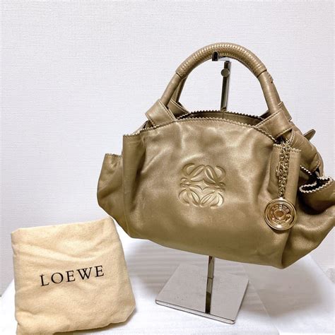 【目立った傷や汚れなし】美品 Loewe ロエベ ハンドバッグ トートバッグ アナグラム ナッパアイレ レザー チャーム ゴールド 保存袋 1