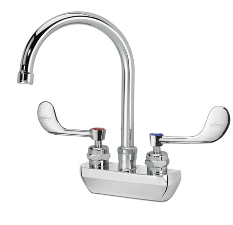 Royal Series 4 Center Wall Mount Faucet With 6 Wide Gooseneck Spout