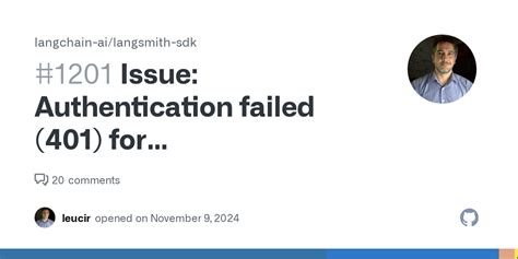 issue authentication failed 401 for