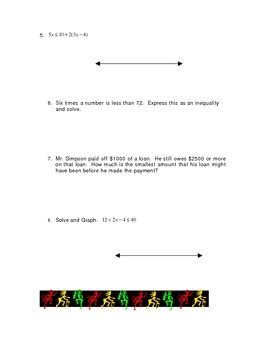 Inequalities Quiz By Vanessa Moon Teachers Pay Teachers