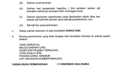 Daerah Lipis 3 • Kerja Kosong Kerajaan