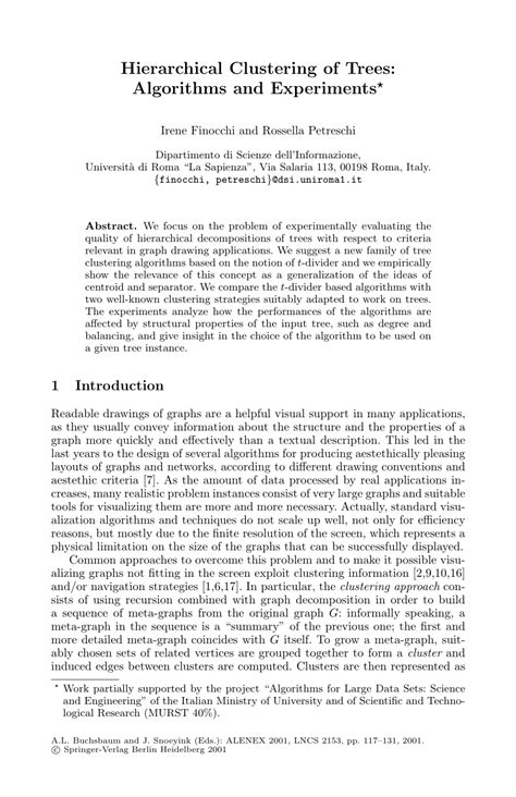 Pdf Hierarchical Clustering Of Trees Algorithms And Experiments