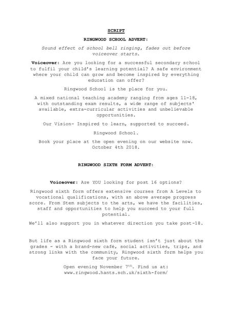 Script For Conversation Docx