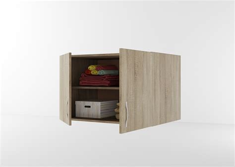 Двукрилна надстройка Сити 1004 сонома тъмна Мебели на изплащане