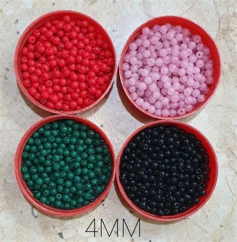 Round Indian Plain Glass Beads For Jewelry Making Size 4m At Rs 950