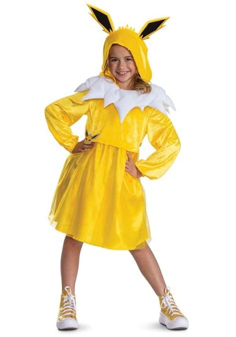 Girls Pokémon Jolteon Hooded Costume Dress Pokémon Costumes