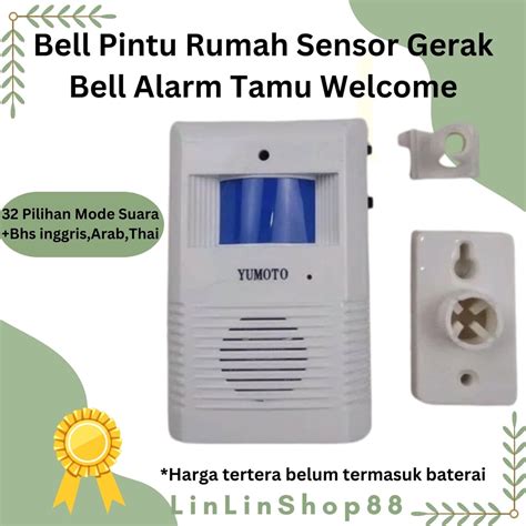 Jual Bell Pintu Rumah Sensor Gerak Bell Alarm Tamu Welcome Shopee