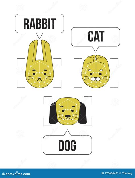 Ai Image Recognition Duo Color Line Concept Vector Spot Illustration