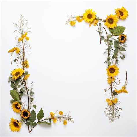 Premium Ai Image Captivating Sunflower Frame Pure Elegance