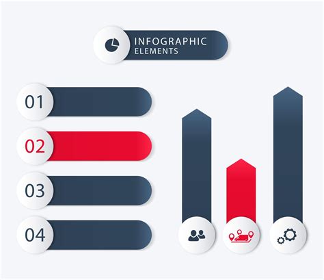 Modern Business Infographics Elements Step Labels 1 2 3 4 Charts
