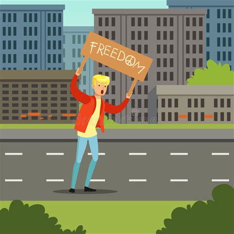 Illustration Of Man Protesting Stock Illustration Illustration Of