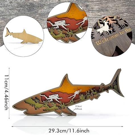 Decoración De Océano De Peces De Madera Siluetas Y Esculturas De