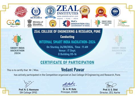 Participated In Smart India Hackathon At Inter College Level It Was One Of My First Hackathons