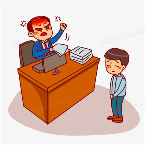 手绘卡通上司责骂员工png图片素材下载手绘png熊猫办公