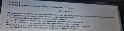 Solved A Polytropic Process Is A Thermodynamic Process That