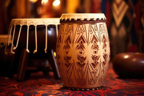 Premium Ai Image A Polynesian Drum Decorated With Tribal Ornaments