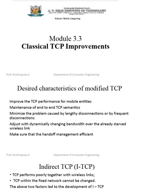 Mod 33 Indirect Tcp Snooping Tcp Mobile Tcp Pdf Transmission