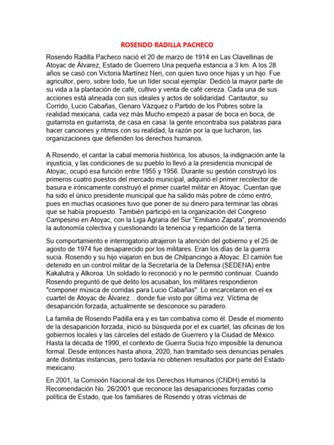 Rosendo Radilla Pacheco Pdf México Justicia