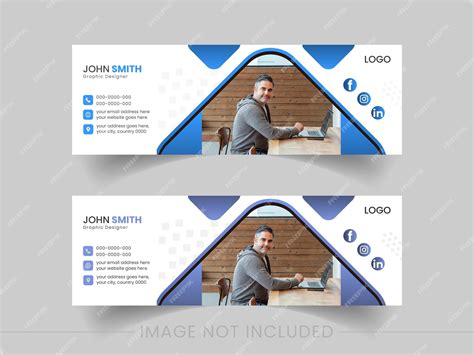 개인화된 소셜 미디어 커버 또는 이메일 서명 템플릿 프리미엄 벡터