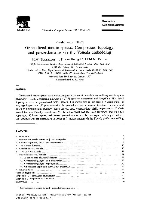 pdf generalized metric spaces completion topology and powerdomains