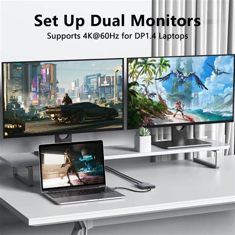 Mua USB C To Dual K DisplayPort Splitter Adapter USB Type C To Displayport Dual Monitor