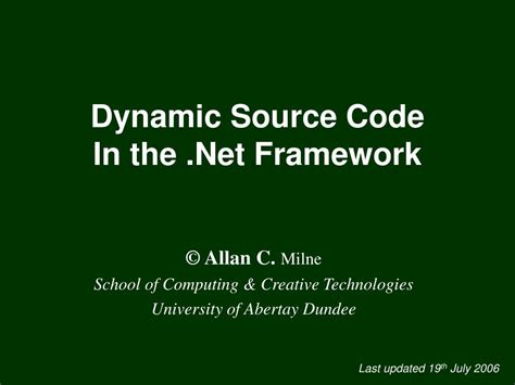 Ppt Dynamic Source Code In The Net Framework Powerpoint Presentation