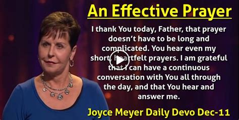 Joyce Meyer December 11 2022 Daily Devotional An Effective Prayer