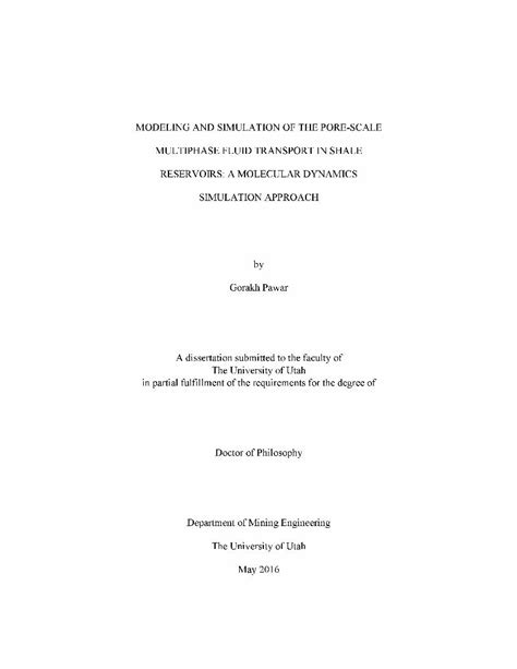 Pdf Modeling And Simulation Of The Pore Scale Multiphase Dokumentips