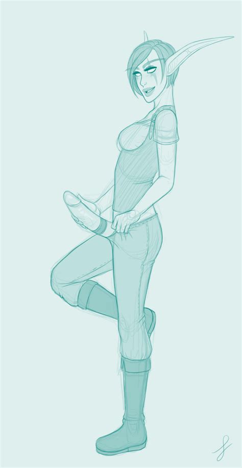 Night Elf Leatherworker Sketch By Liefje Hentai Foundry