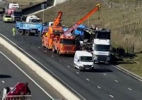 Emergency A14 Road Repairs Take Place After Major Lorry Fire