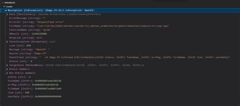 Videocapturestart Returning An Unspecific Exception · Issue 839