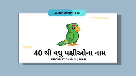 પકષઓ ન નમ Birds Name in Gujarati and English