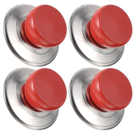 Whistle Pot Lid Knobs Set Replacement Kitchen Handles In Red 4 Pieces Universal Fit For All