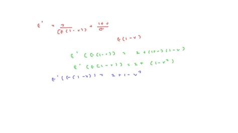 solved need derivation of reduced modulus of elasticity e 2 e 1 v