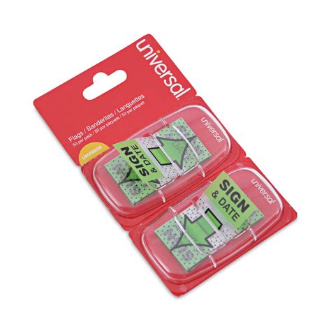 Deluxe Message Arrow Flags Sign And Date Green 100 Pack