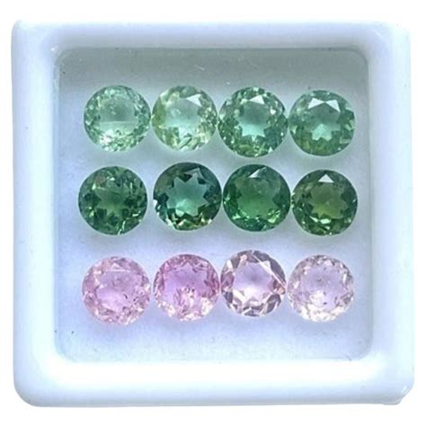 6 20 Carats Tourmaline Match Pair Pink And Green Tourmaline Round Pair